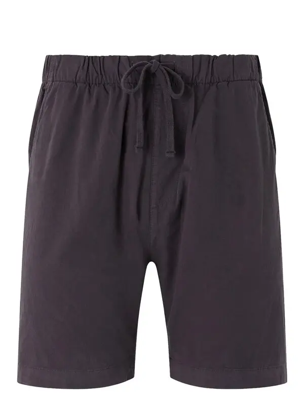 Hartford Joggy Straight-leg Cotton Drawstring Shorts - Blue