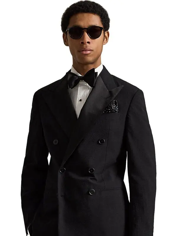 Ralph Lauren Polo Tailored Seersucker Tuxedo Jacket - Black