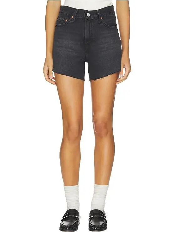 LEVI'S Ribcage Short Zip Denim Shorts - Black