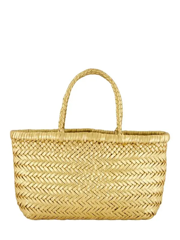 Dragon Diffusion Mini Flat Gora Woven Bag - Gold