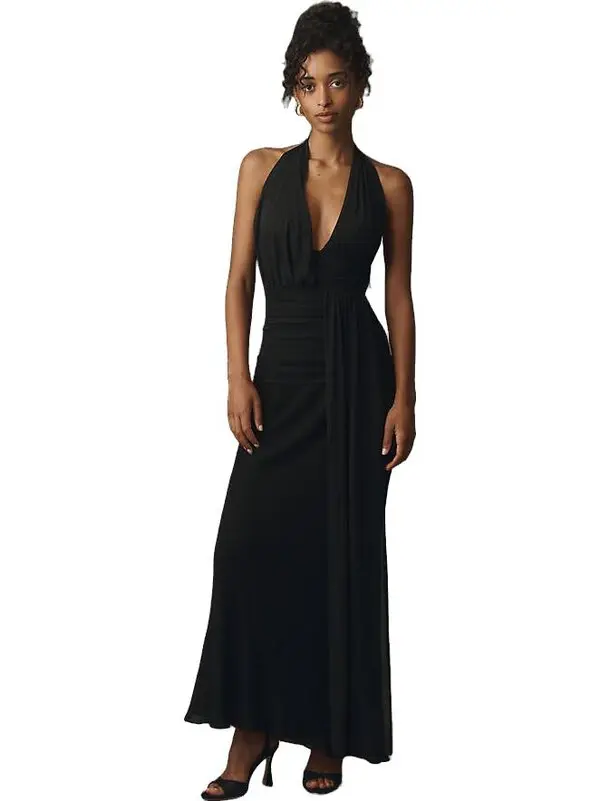 Bec & Bridge Cassis Drape Maxi Dress - Black