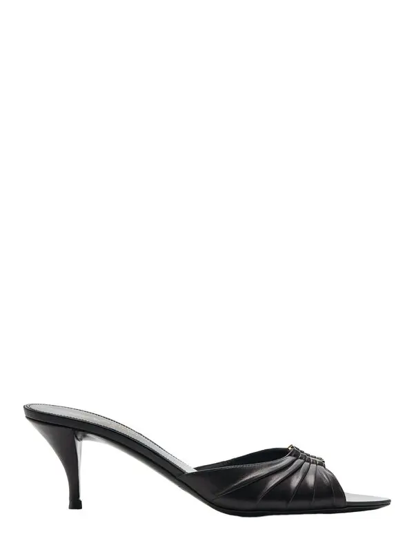 Saint Laurent Babylone Leather Mules - Black
