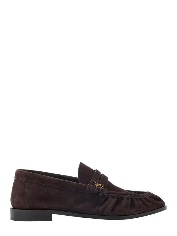 Saint Laurent Suede Loafers - Brown
