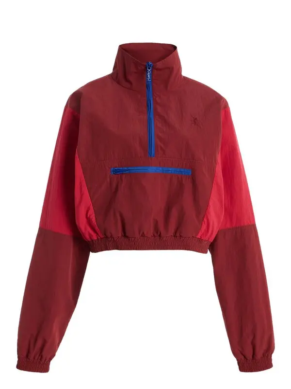Saint Laurent Cropped Nylon-faille Windbreaker - Red