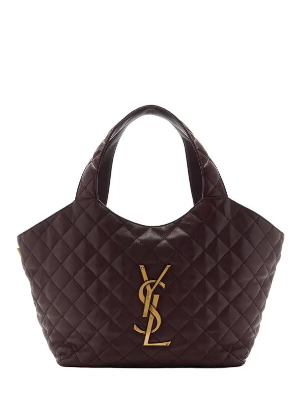 Saint Laurent Icare Medium Quilted Leather Bag - Burgundy