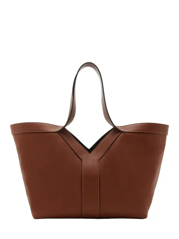 Saint Laurent Small Y Leather Tote - Brown