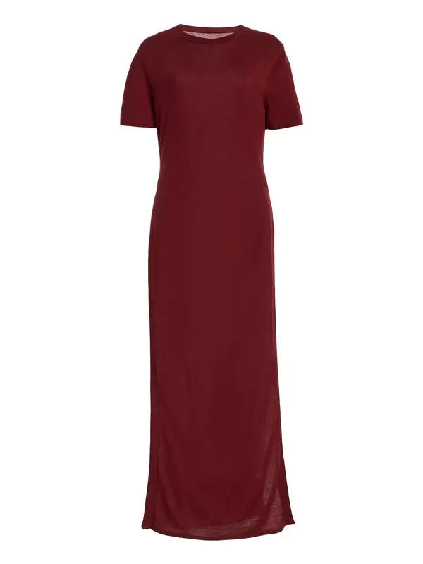 Saint Laurent Wool Maxi Dress - Burgundy