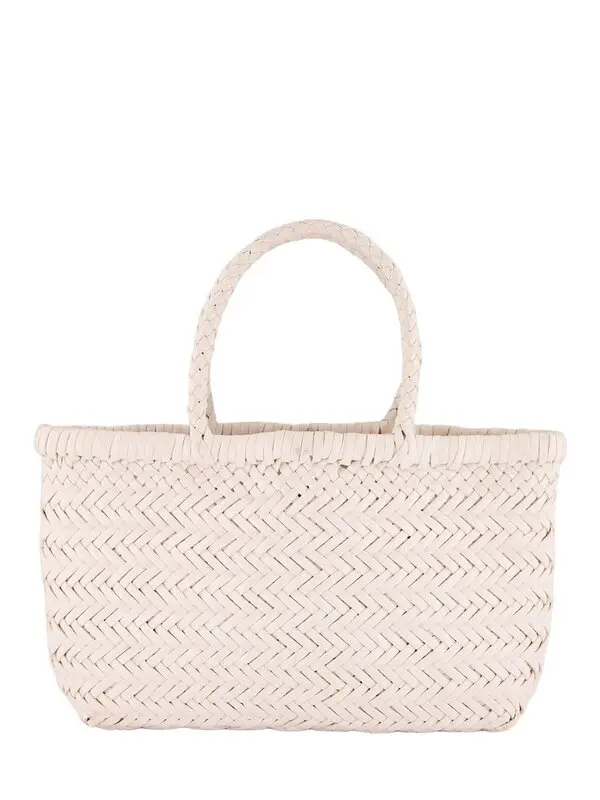 Dragon Diffusion Mini Flat Gora Woven Bag - White