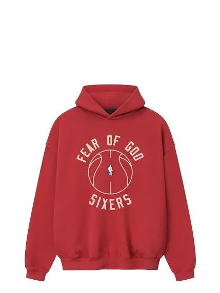 Fear Of God Essentials Sixers X Barkley Hendricks 90s Hoodie - Faded Garnet