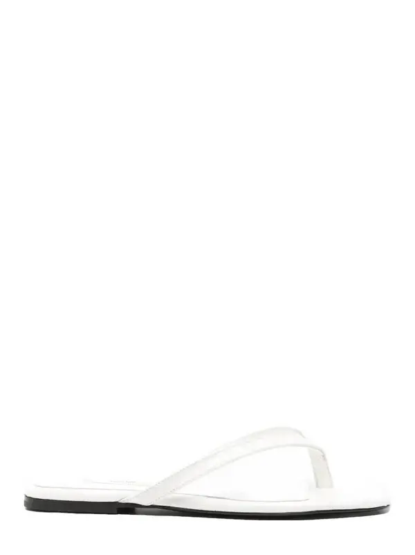 TOTEME Croc-embossed Flat Sandals - Neutrals