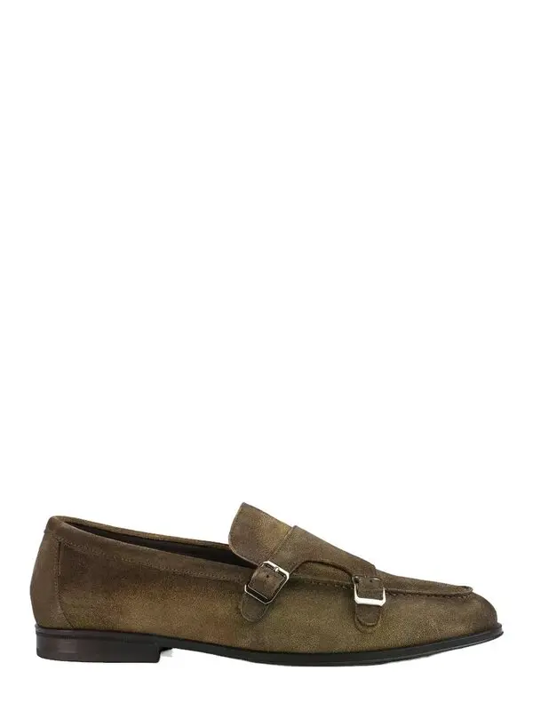 DOUCAL'S Buckled Suede Loafers - Brown