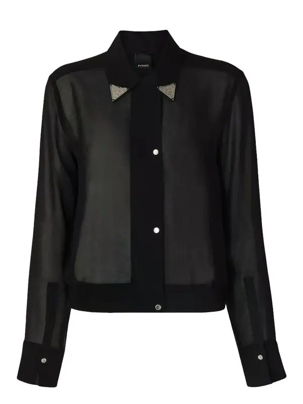 Pinko Embellished Sheer Shirt - Black