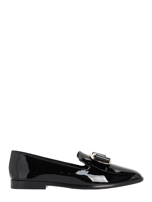 FERRAGAMO Vara Plate Zamira Loafer - Black