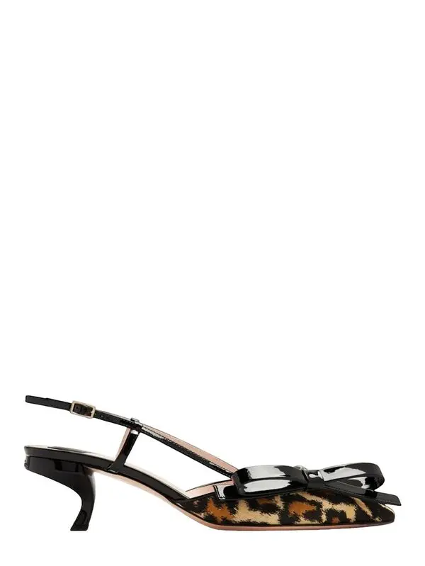 ROGER VIVIER Virgule Bow Piping Slingback Pumps - Marrone/nero
