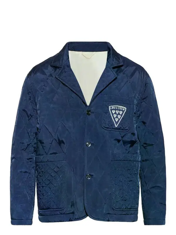 Kenzo Badges Quilted Workwear Jacket - Blue