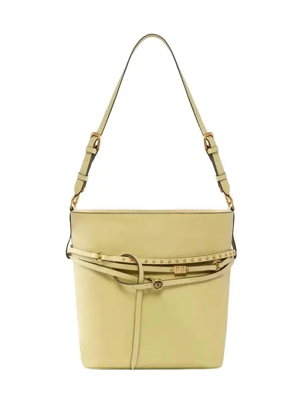 Pinko Medium Studded-strap Bucket Bag - Yellow
