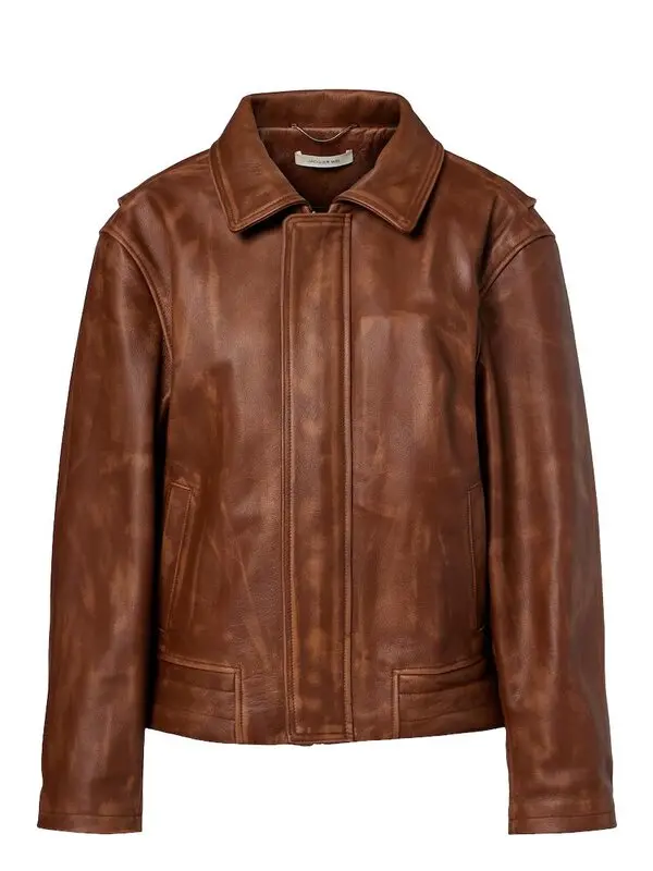JACQUES WEI Leather Jacket - Brown