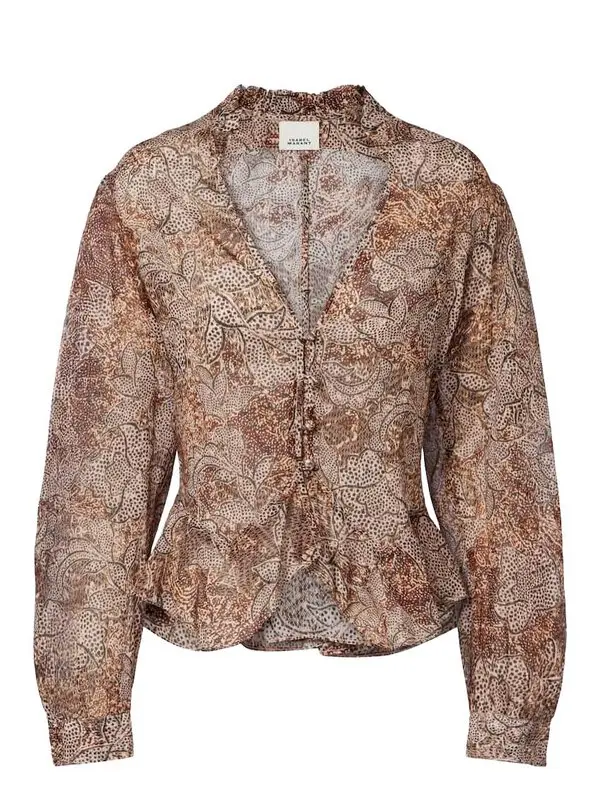 Isabel Marant Celeny Printed Blouse - Brown