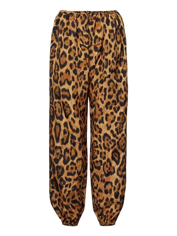 Alaïa Leopard-print Tapered Pants - Brown