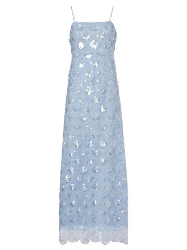 ROTATE BY BIRGER CHRISTENSEN Embellished Maxi Dress - Blue