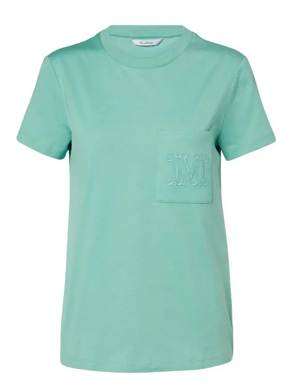 Max Mara Papaia Embroidered Cotton Jersey T-shirt - Green