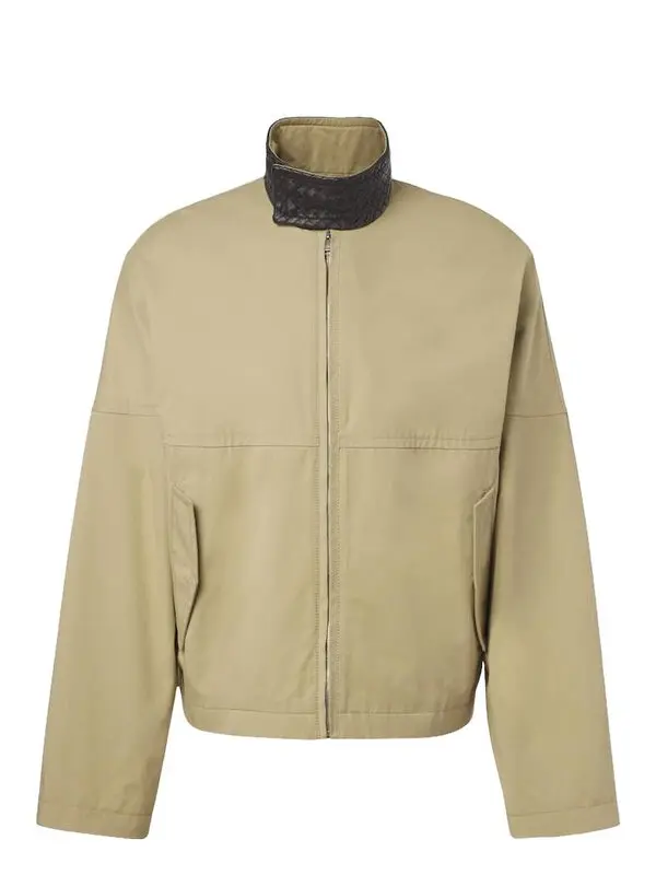 Bottega Veneta Intrecciato Cotton Blouson Jacket - Beige