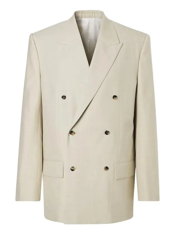 Bottega Veneta Wool And Cotton Gabardine Suit Jacket - Beige