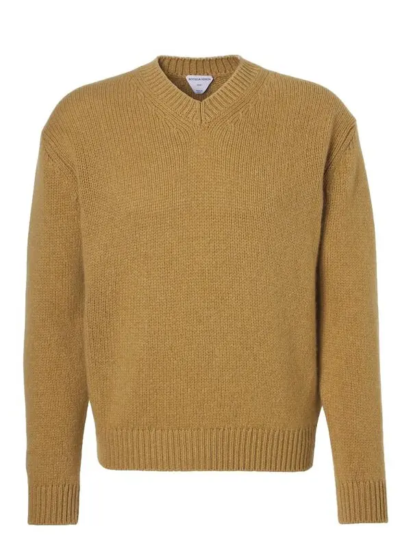 Bottega Veneta Cashmere V-neck Sweater - Beige