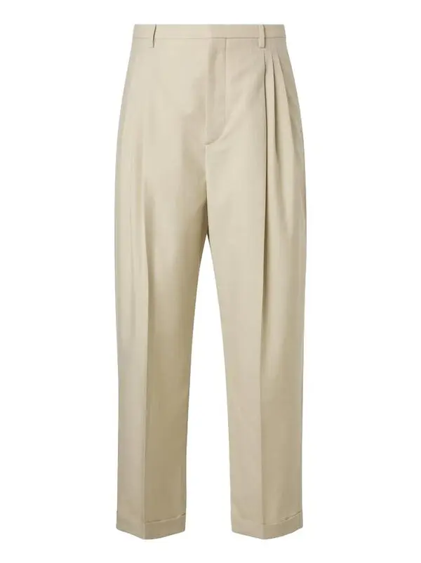 Bottega Veneta Wool And Cotton Gabardine Suit Trousers - Beige