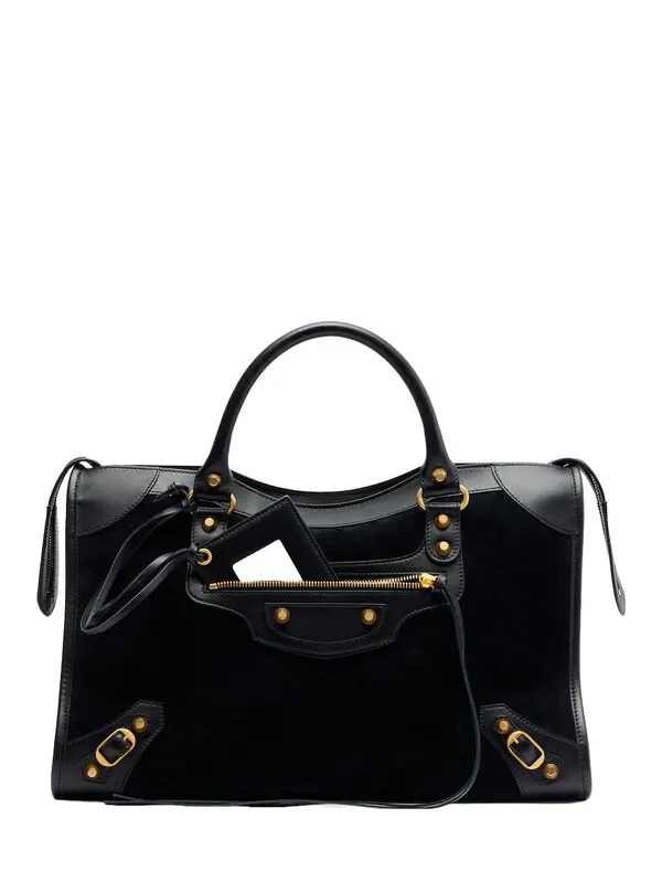 Balenciaga Le City Medium Suede Top-handle Bag - Black