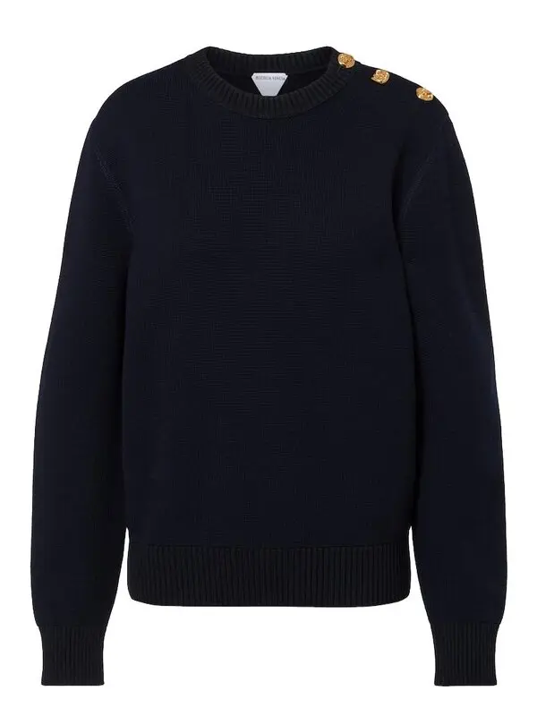 Bottega Veneta Knot Wool And Cotton-blend Sweater - Blue