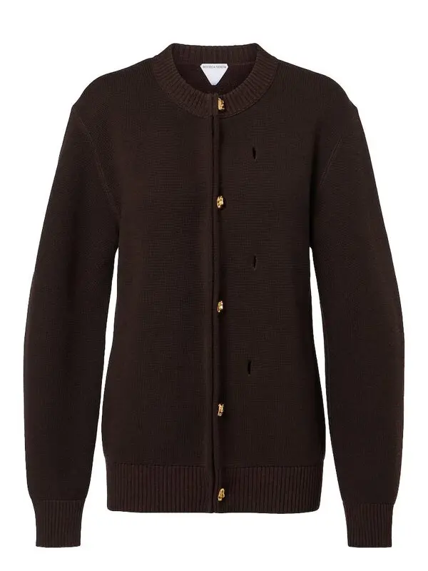 Bottega Veneta Wool And Cotton Cardigan - Brown
