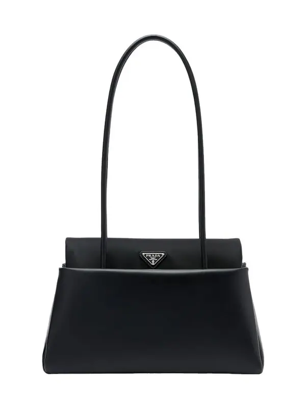 Prada Passage Medium Leather Shoulder Bag - Black