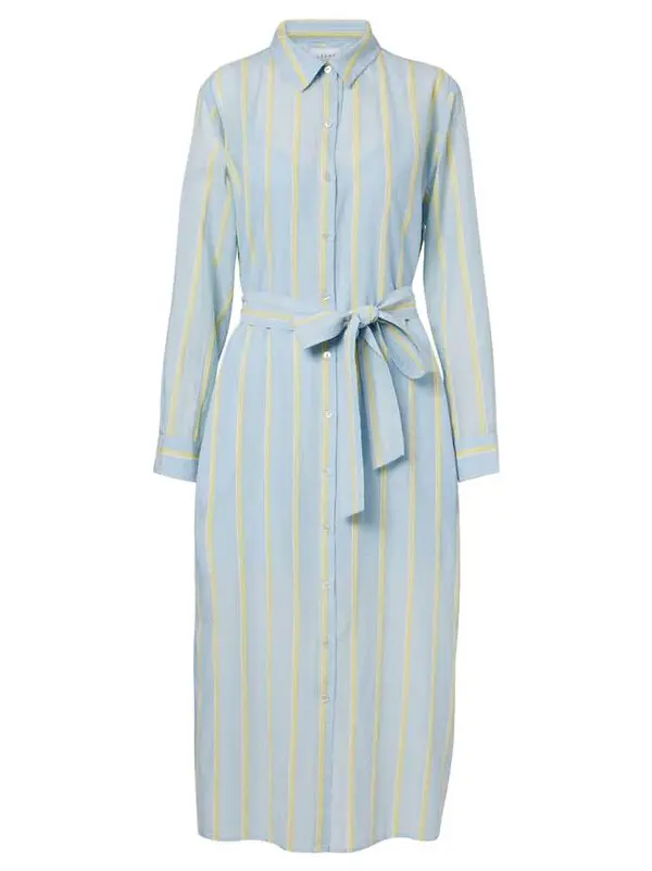 Velvet By Graham & Spencer Kimora Striped Cotton Shirt Dress - Blue
