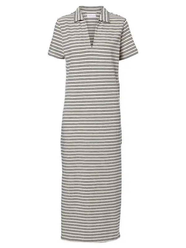 Velvet By Graham & Spencer Corin Striped Cotton Midi Dress - White