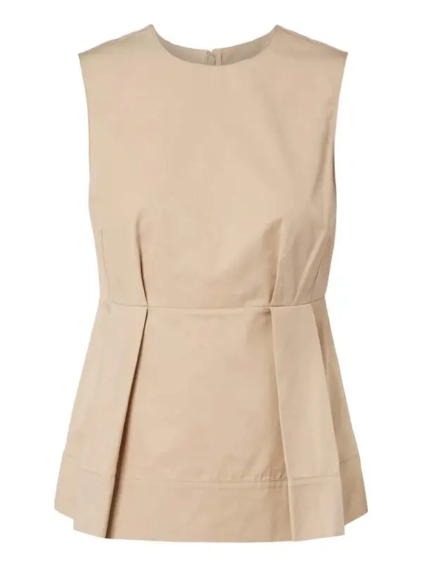 Vince Pleated Peplum Top - Beige