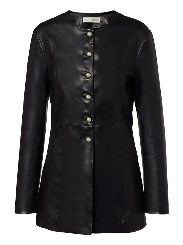 Nour Hammour Parlor Leather Jacket - Black