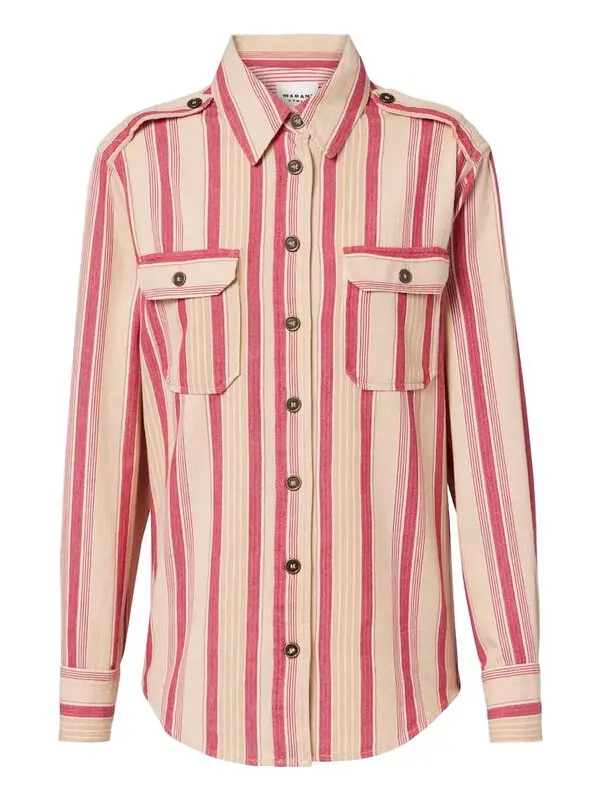 MARANT ETOILE Gelva Striped Cotton Shirt - Beige