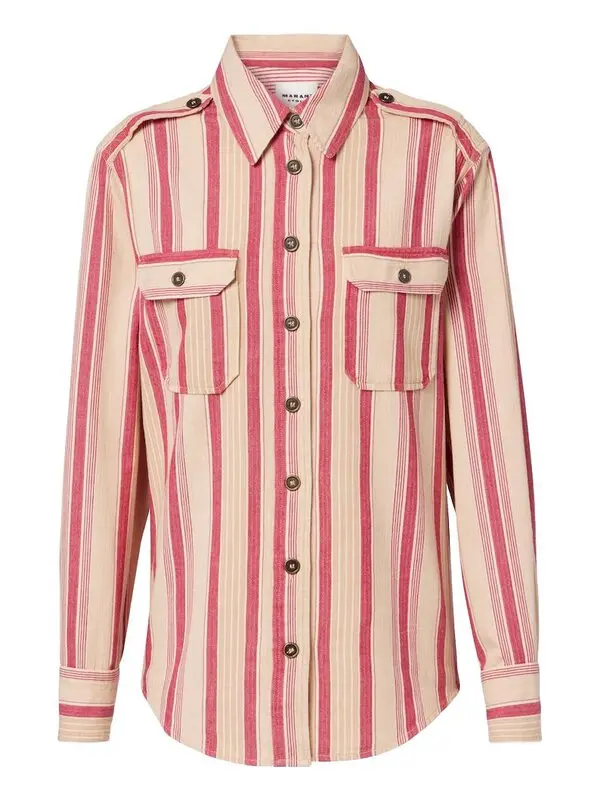 MARANT ETOILE Gelva Striped Cotton Shirt - Beige