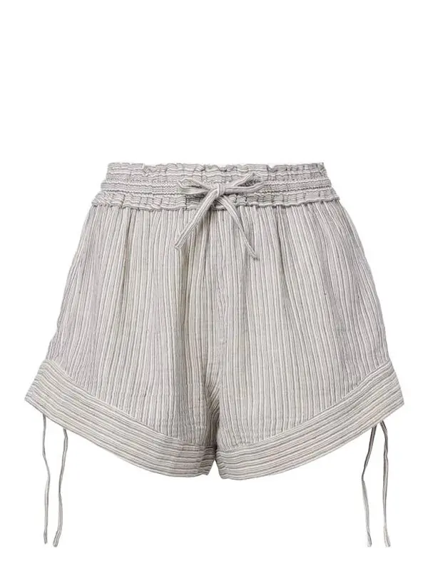 MARANT ETOILE Thaliany Striped Cotton Shorts - Blue