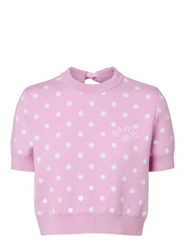 PATOU Polka-dot Cotton-blend Sweater - Pink
