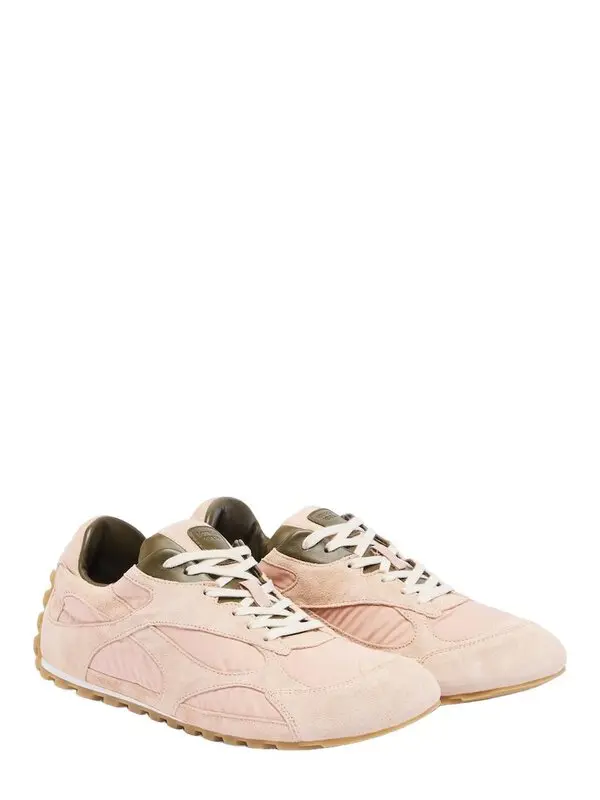 Bottega Veneta Orbit Flash Suede-trimmed Sneakers - Pink