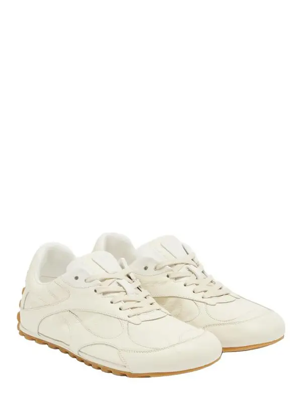 Bottega Veneta Orbit Flash Leather Sneakers - White