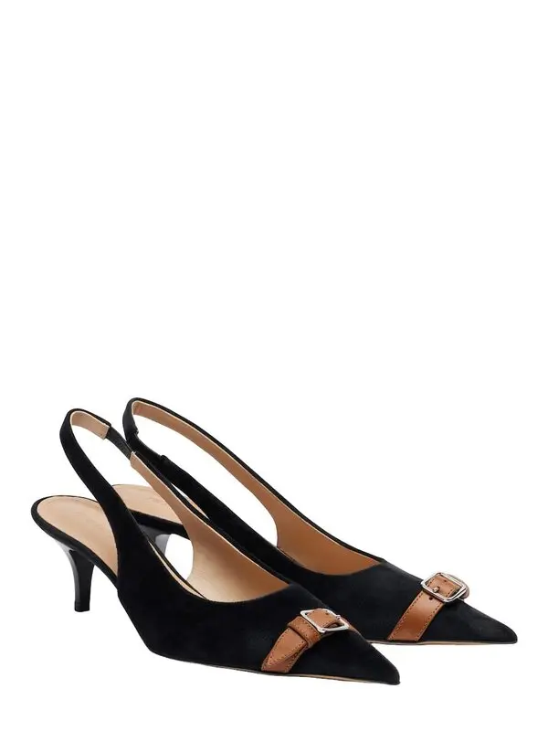 JW Anderson Leather-trimmed Velvet Slingback Pumps - Black