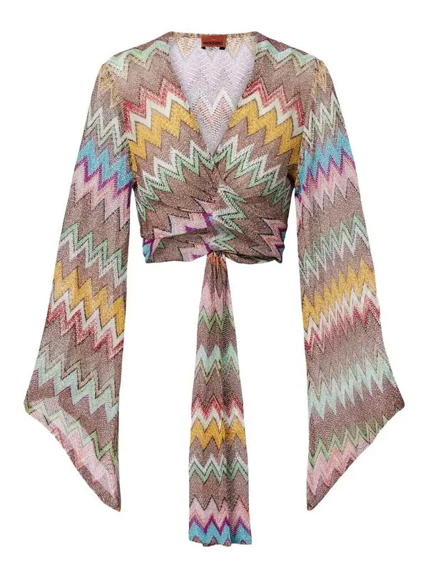 Missoni Zigzag Lamé Crop Top - Multicoloured