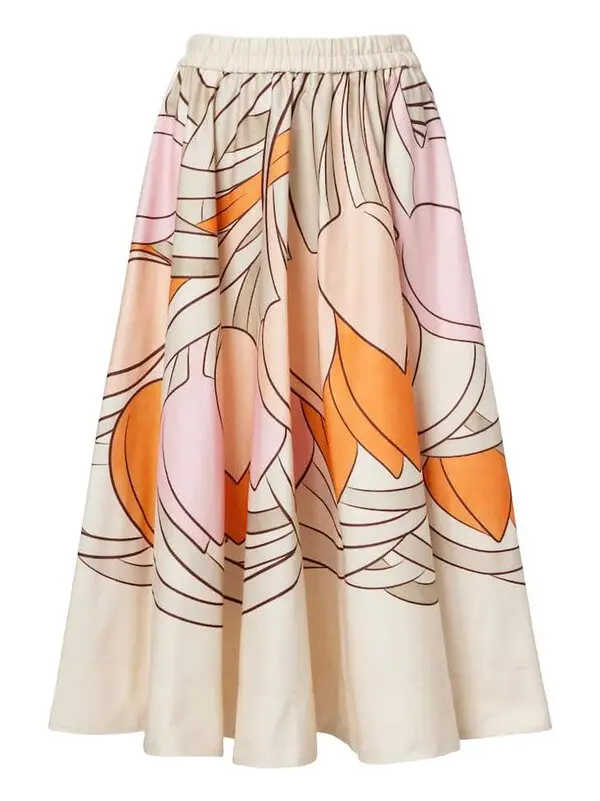 La DoubleJ Ballerina Floral Midi Skirt - Multicoloured