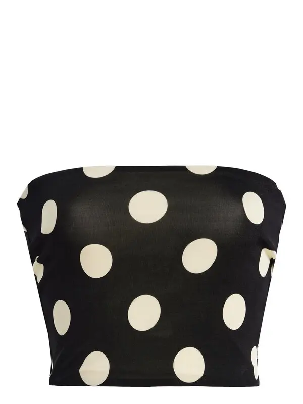 CALA DE LA CRUZ Sanz Strapless Top - Black,white