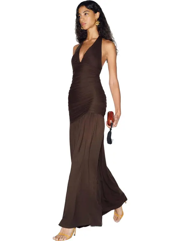 REFORMATION Hugo Knit Maxi Dress - Brown