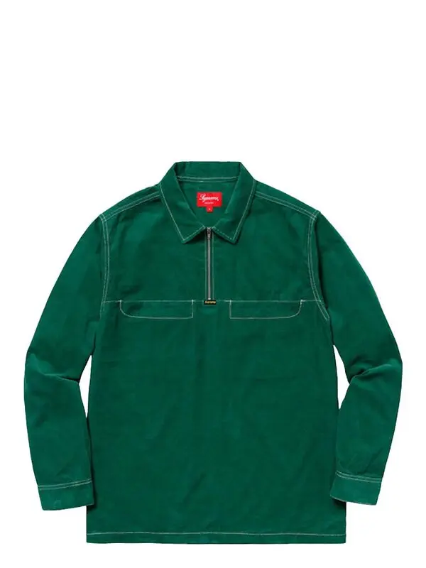 Supreme Corduroy Half Zip Shirt - Green