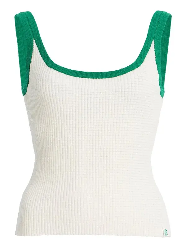Simkhai Rayne Knit Cotton-blend Tank Top - White